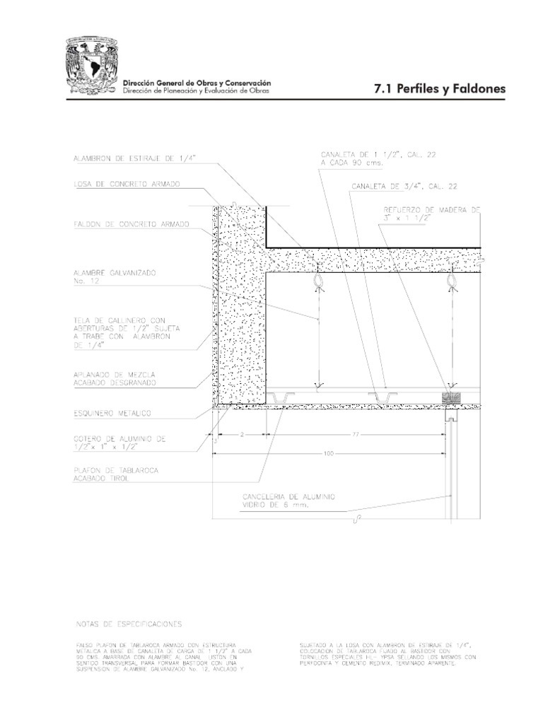 Detalle Constructivo Faldon de Tablaroca | PDF