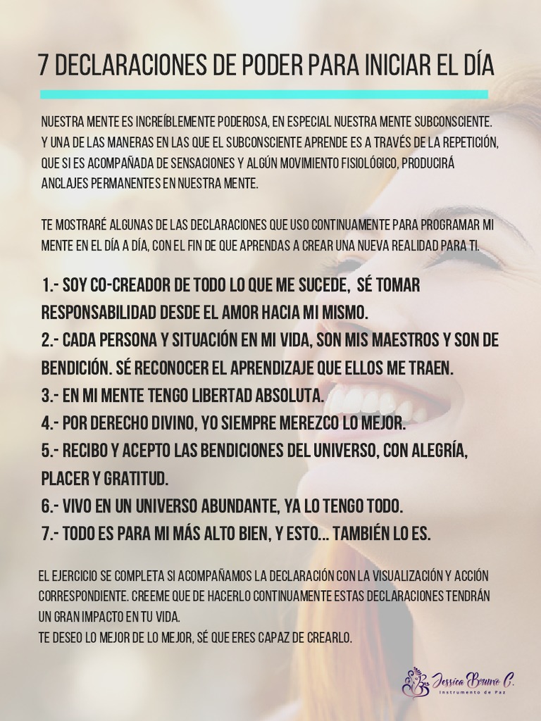 7 Declaraciones de Poder para Iniciar El Día | PDF