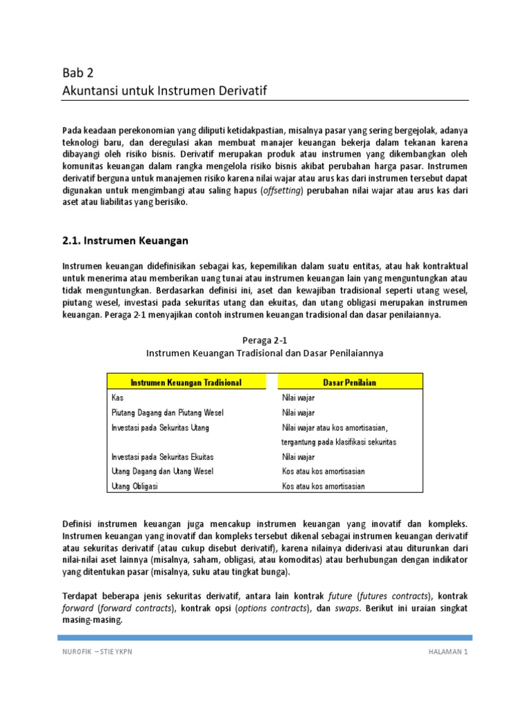 Akuntansi Instrumen Derivatif dan Nilai Wajar | PDF | Pengelolaan ...