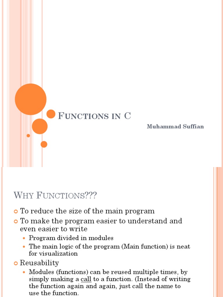 6 Functions In C Pdf Subroutine Computer Programming