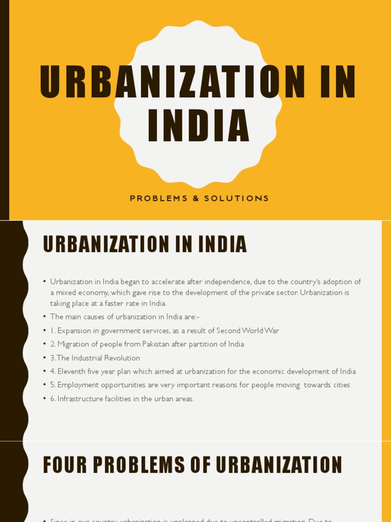 Urbanization in India: Problems & Solutions | PDF | Drinking Water ...