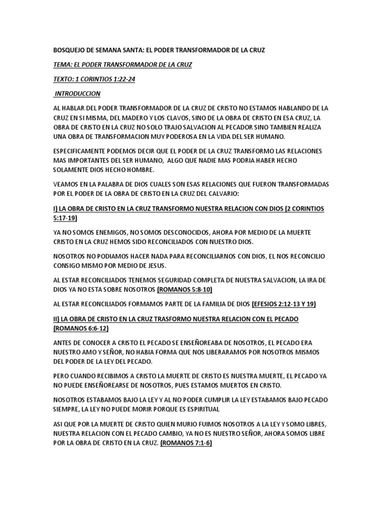 BOSQUEJO DE SEMANA SANTA Isaac | PDF | Epístola a los romanos | Cristo ...