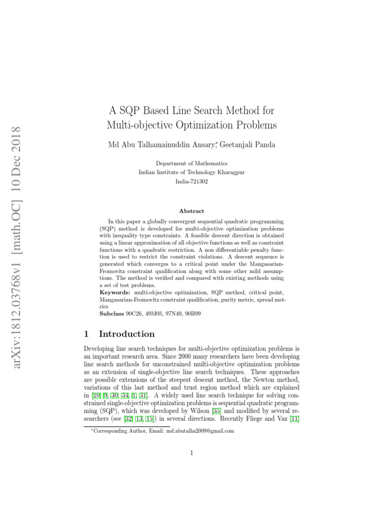 Algoritmo Sqp Pdf Mathematical Optimization Numerical Analysis