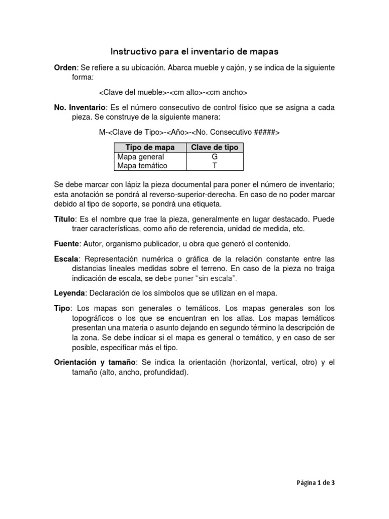 Instructivo para El Inventario de Mapas | PDF | Mapa | Cartografía