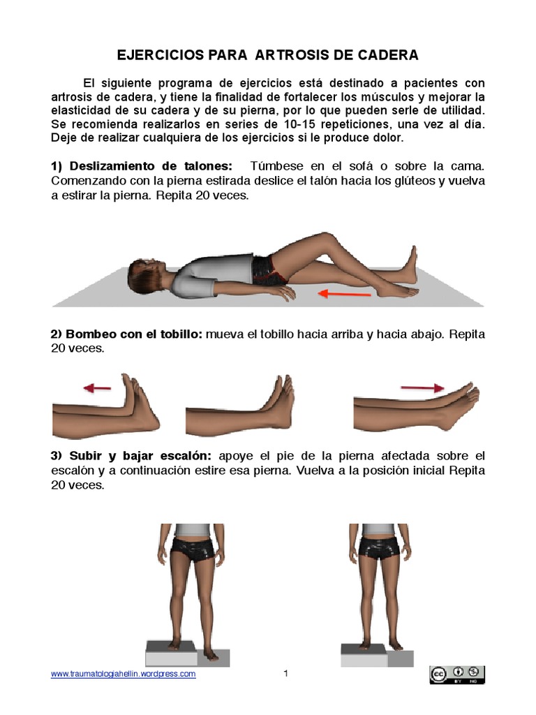 Ejercicios Artrosis de Cadera | PDF | Salud y bienestar