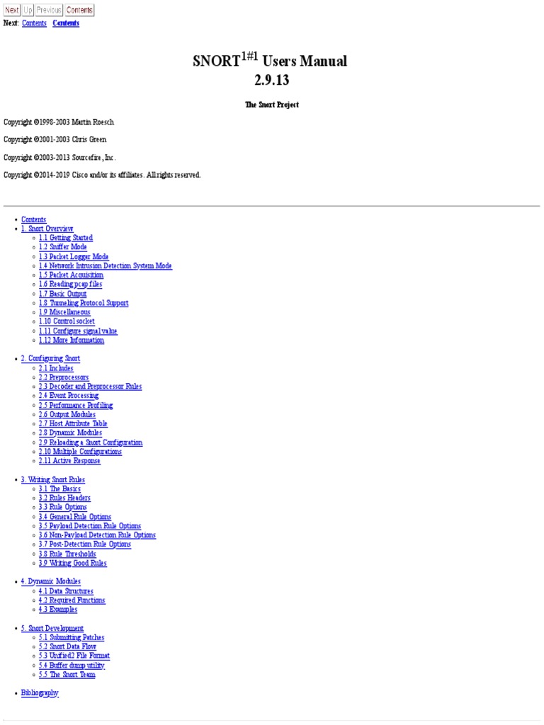SNORT Users Manual 2.9.13 | PDF