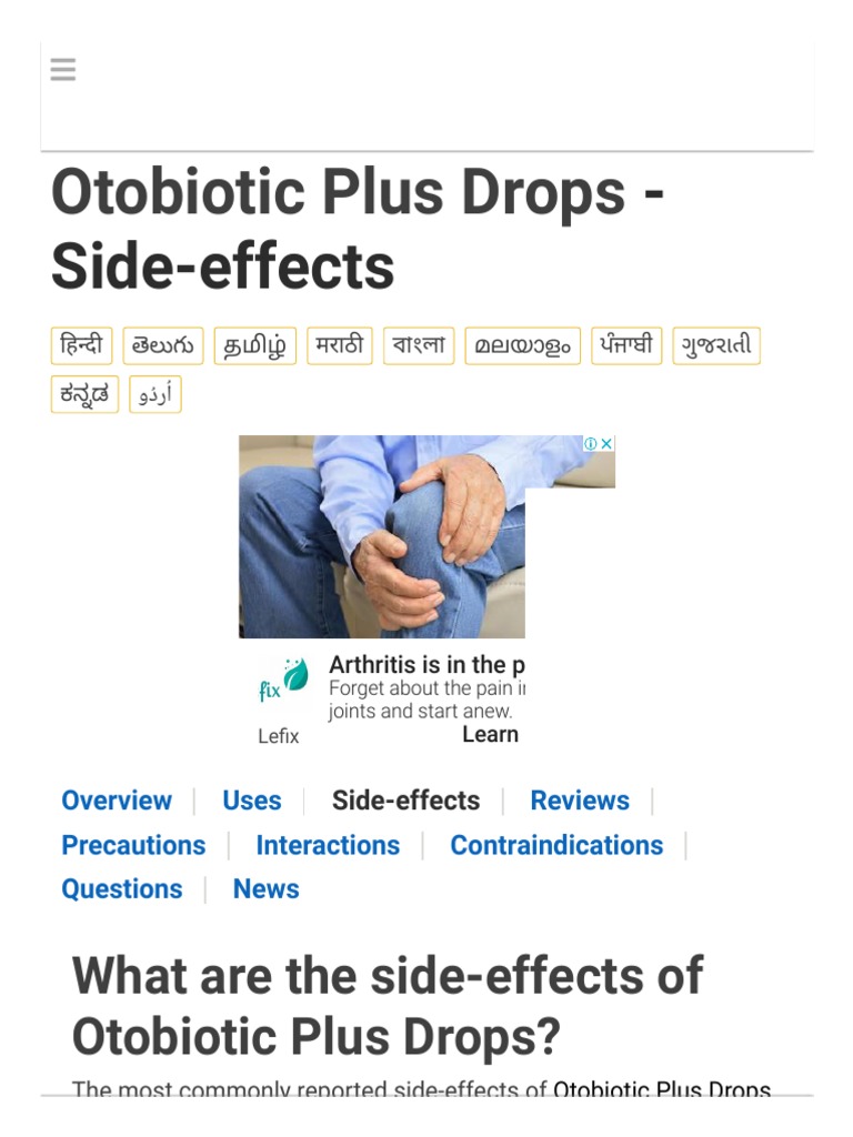 Otobiotic Plus Drops - Side-effects - Entod Pharma - TabletWise - India ...