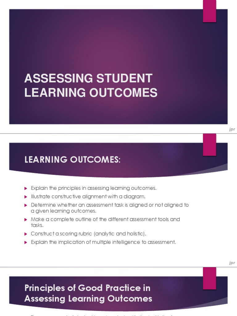 Assessing Student Learning Outcomes | PDF | Educational Assessment | Rubric (Academic)