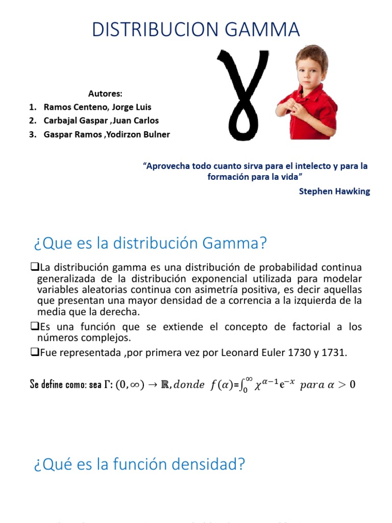 Distribución Gamma: conceptos básicos, propiedades y aplicaciones | PDF ...