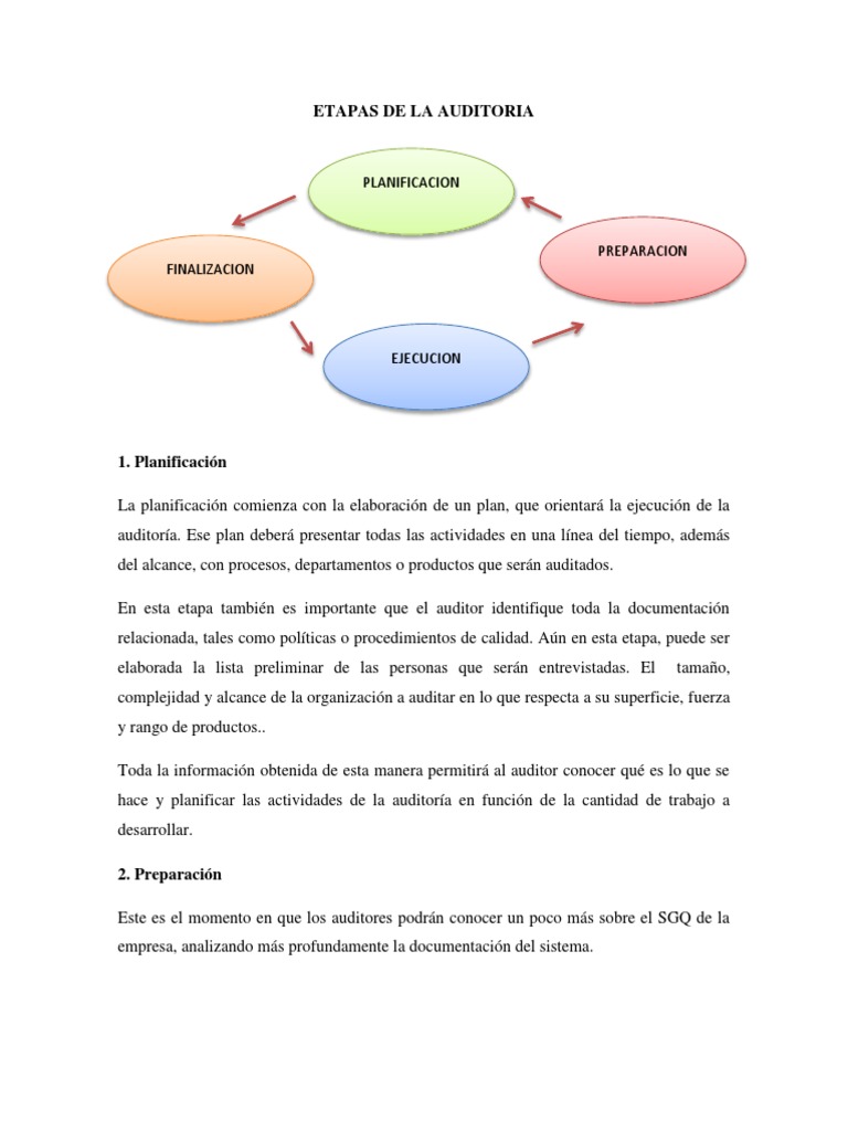 Etapas de La Auditoria | Auditoría | Planificación