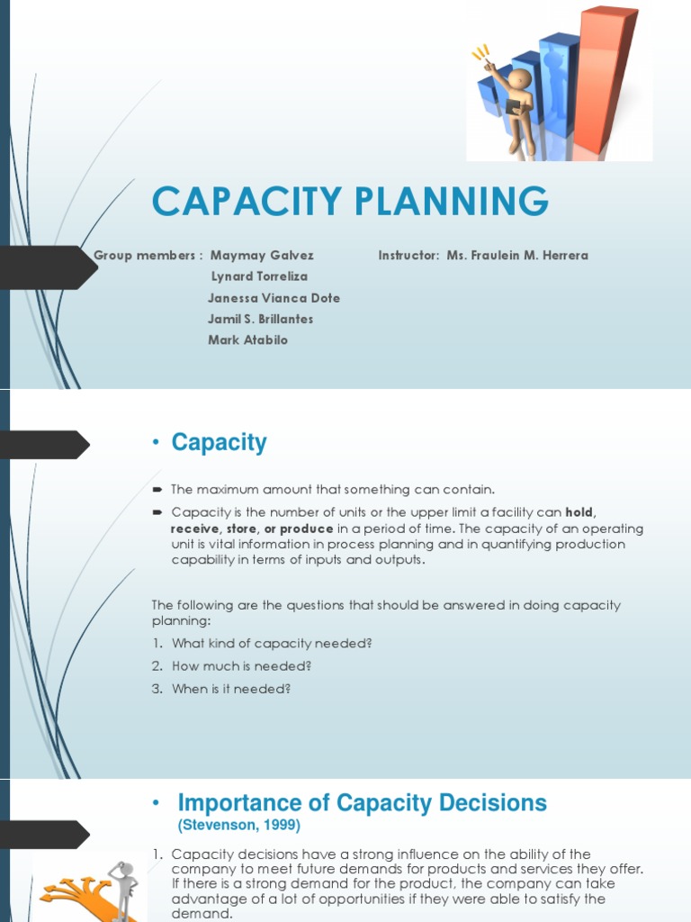 Capacity Planning Report | PDF | Output (Economics) | Demand