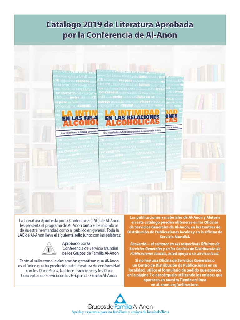 Catálogo 2019 de Literatura Aprobada por la Conferencia de Al‐Anon: Una ...