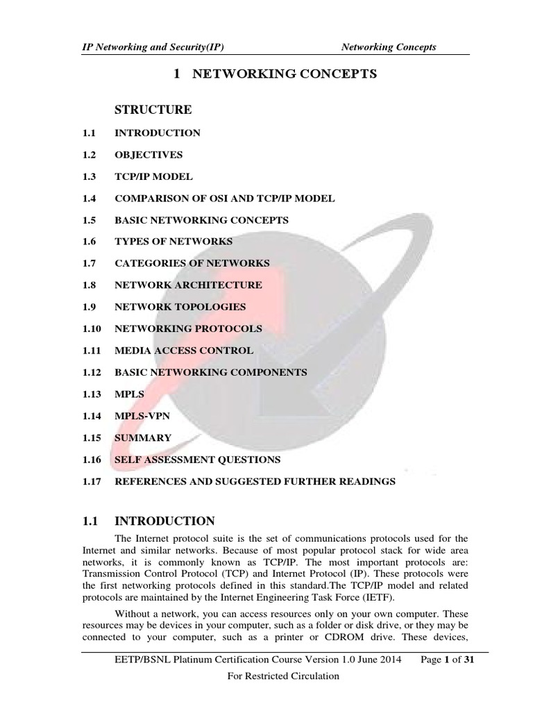 W1 HO Networking Concepts PDF | PDF | Transmission Control Protocol ...