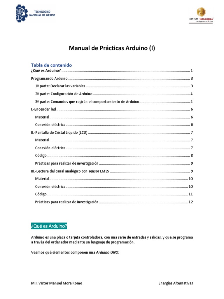 Manual de Practicas Arduino | PDF | Arduino | C