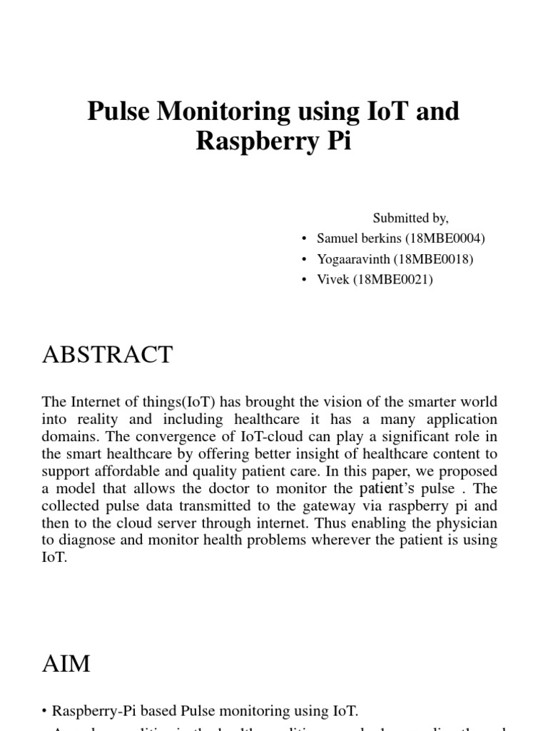 IoT Pulse Monitoring with Raspberry Pi | PDF