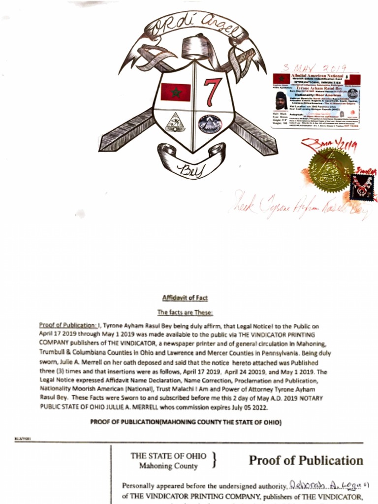 Moorish Science Temple of America Tyrone Ayham Rasul Bey | PDF