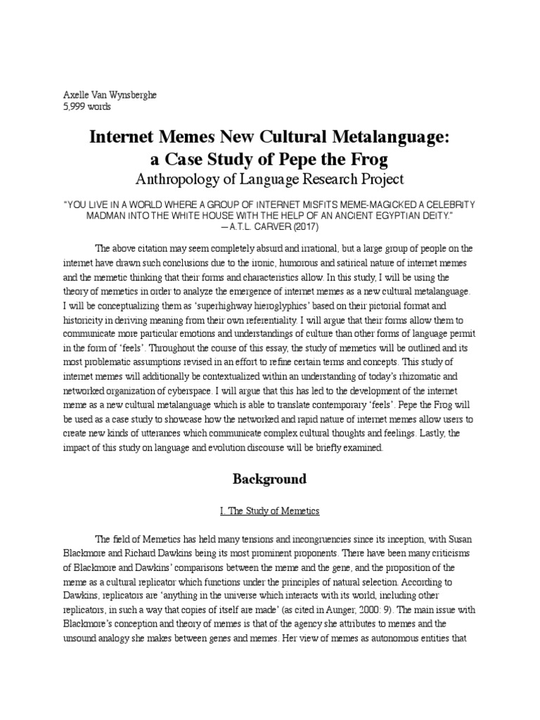 Internet Memes New Cultural Metalanguage | PDF | Meme | Linguistics