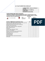 Daily Plant Inspection Checklist | PDF | Machines | Vehicles