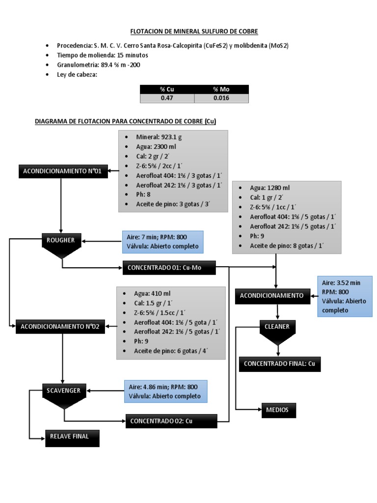 Diagrama de Flotacion | PDF | Minerales | Materiales