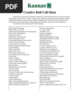 Roll Call Ideas | PDF