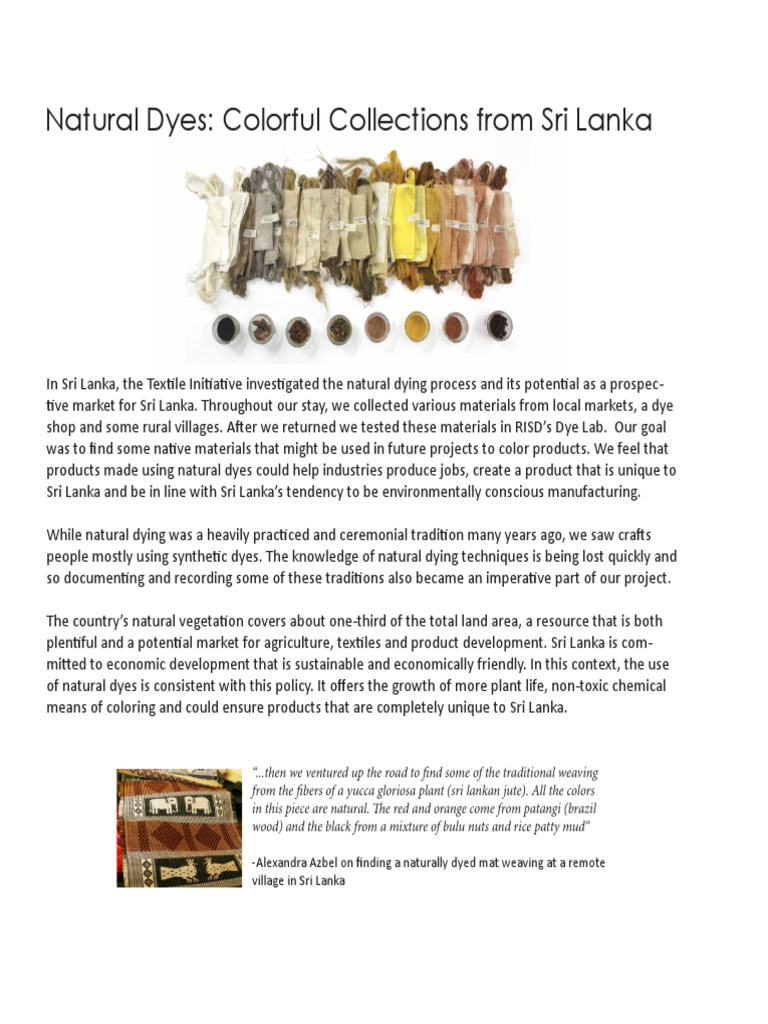 Natural Dye Catalogfinal | PDF | Dye | Spinning (Textiles)