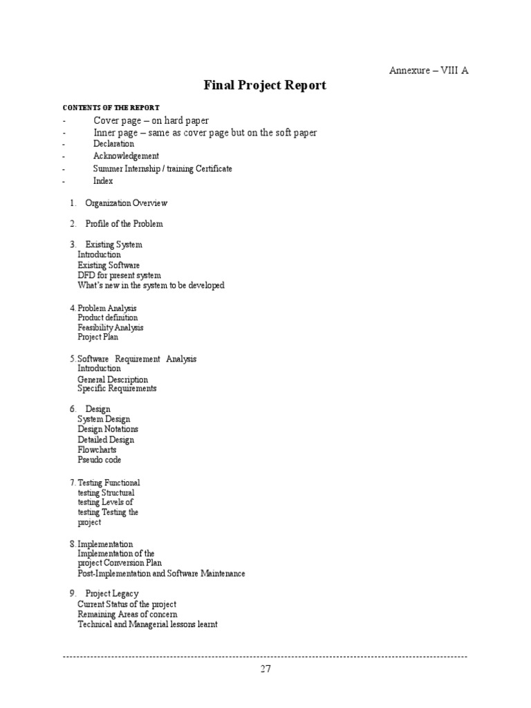 Final Project Report: Annexure - VIII A | PDF | Software | Computer ...