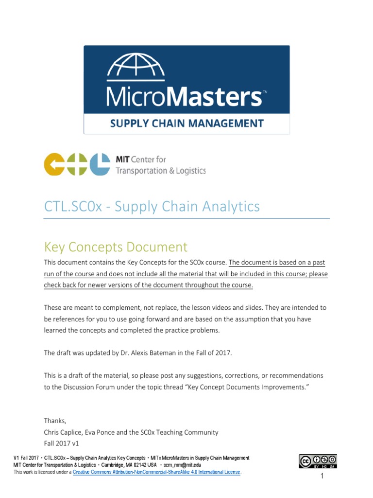 MITx SC0x PDF | PDF | Linear Programming | Supply Chain