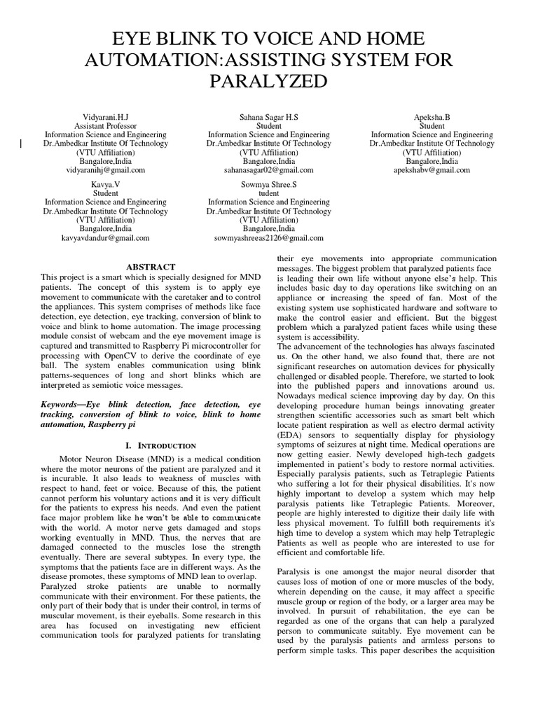 Eyeblink I Eee Paper | Download Free PDF | Raspberry Pi ...