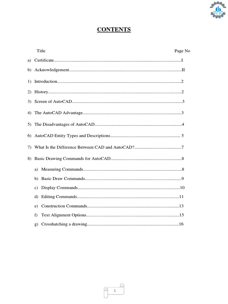 Autocad Report 2D | PDF | Auto Cad | Computer Aided Design