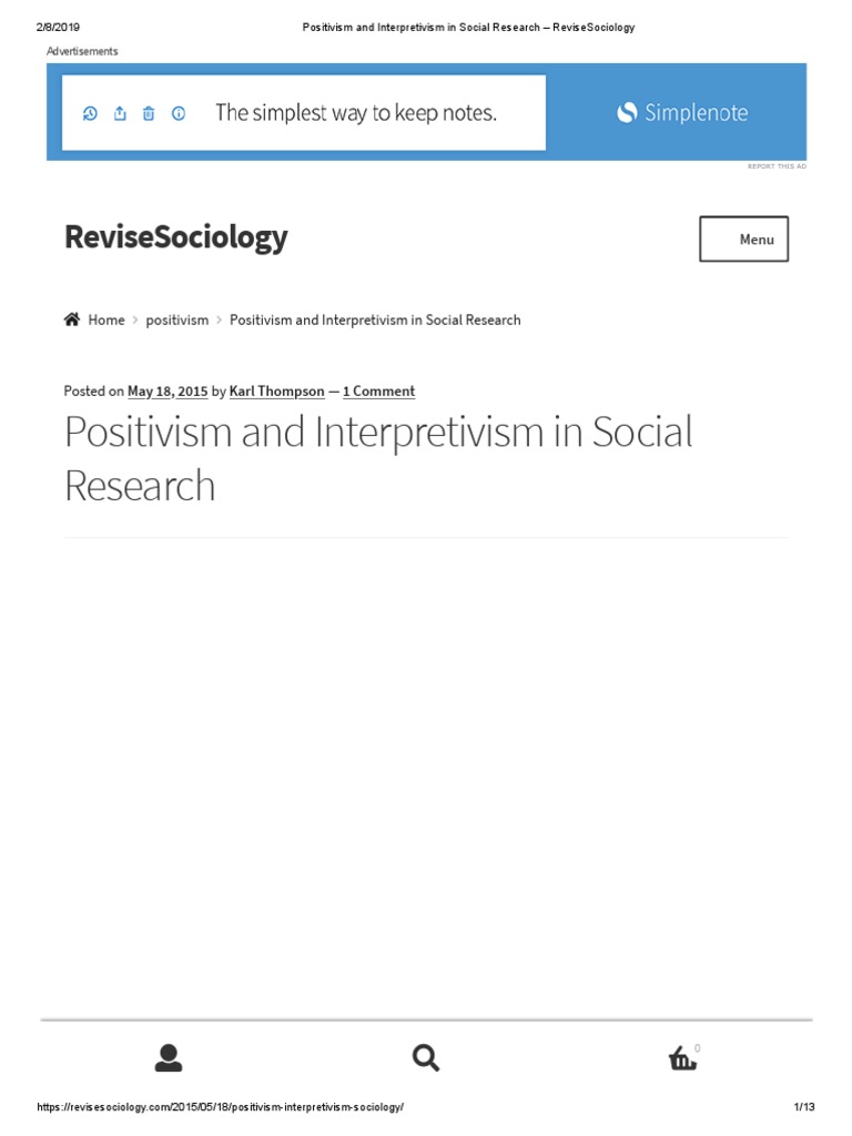 Positivism and Interpretivism in Social Research - ReviseSociology ...