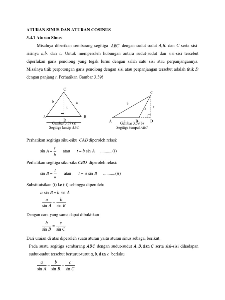 ,aturan Cosinus Dan Luas Segitiga | PDF