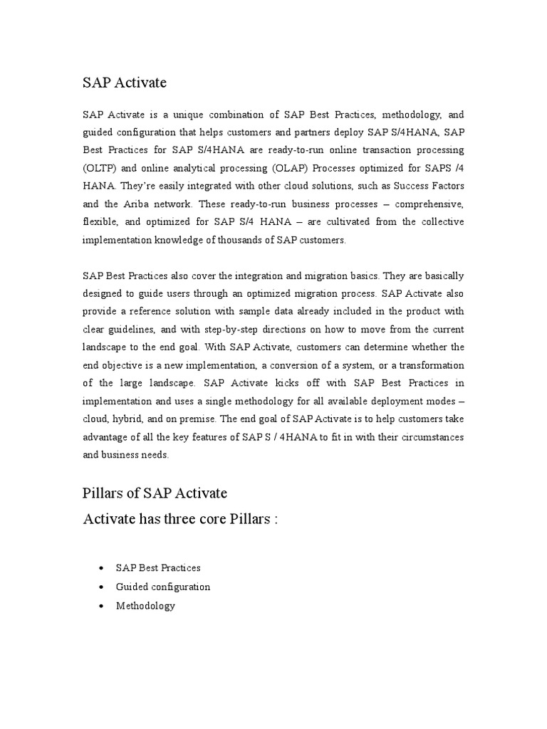 An In-Depth Look at SAP Activate and its Methodology for Deploying SAP ...