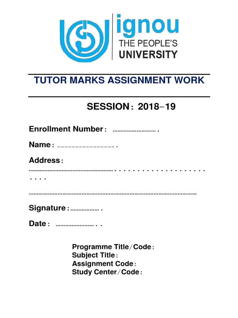 Tutor Marks Assignment Work: SESSION: 2018-19 | PDF