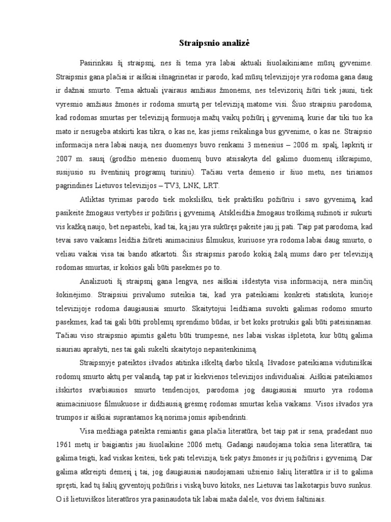 Straipsnio Analize 2v | PDF