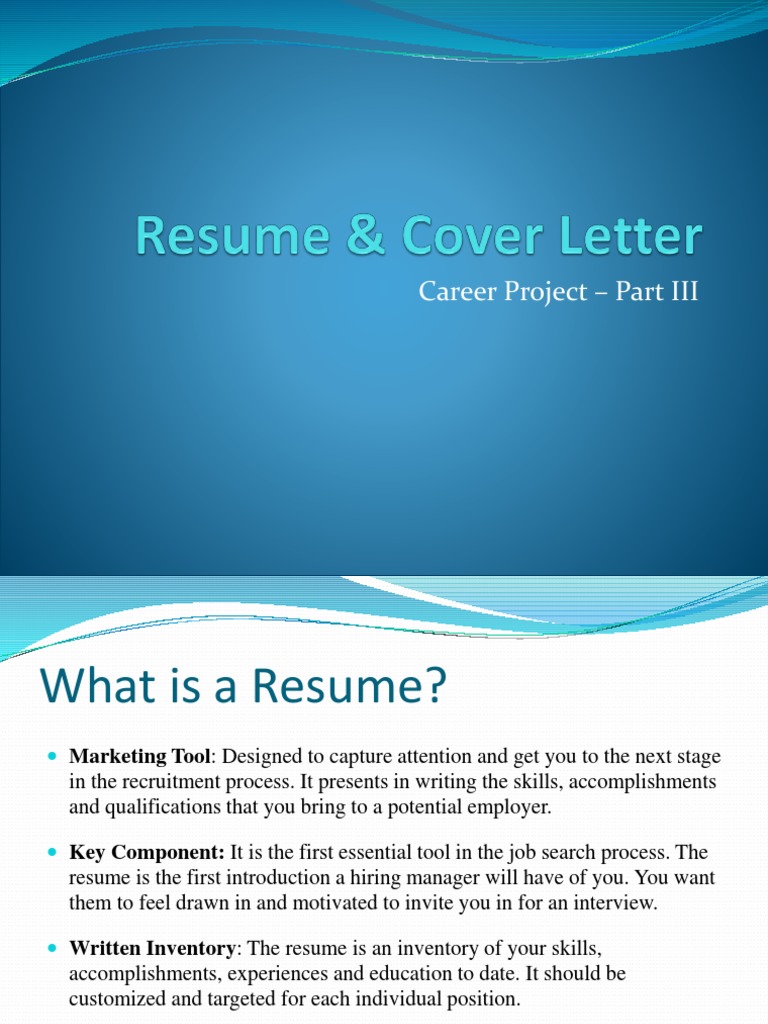 Cover Letter | PDF | Résumé | Proofreading