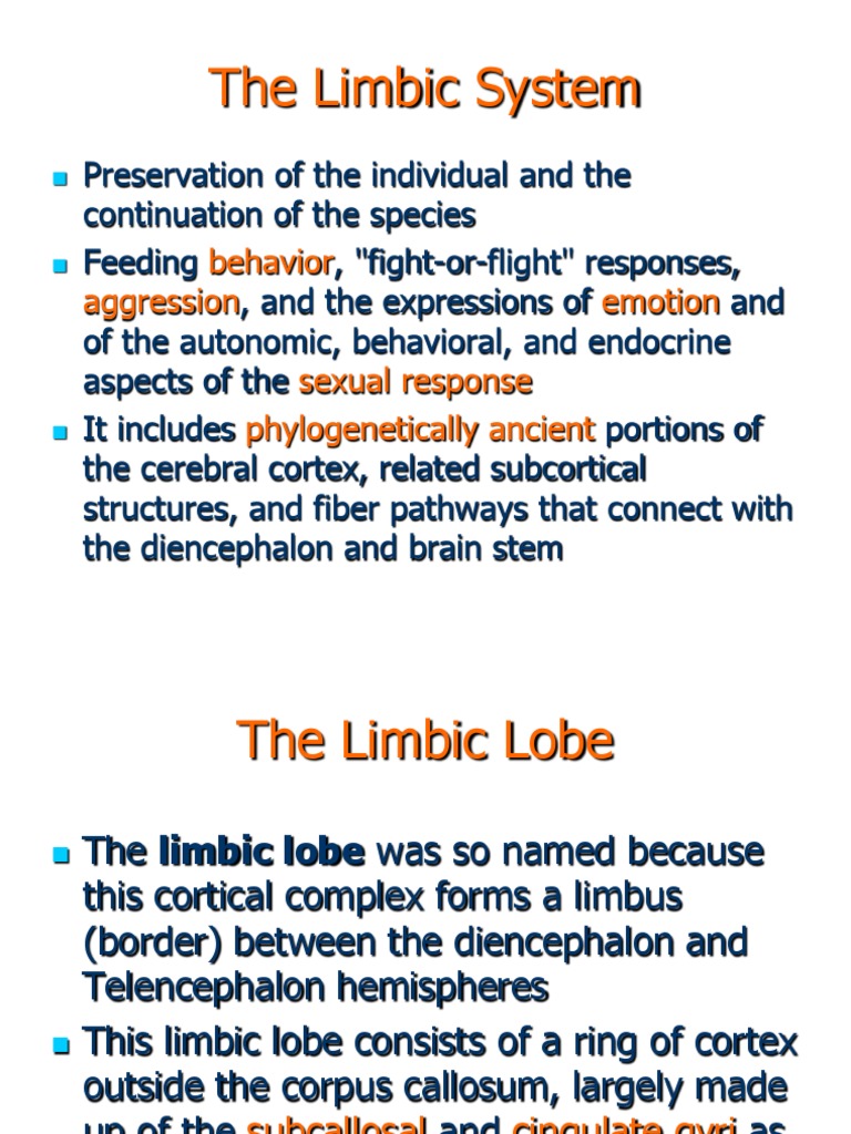 The Limbic System: Behavior Aggression Emotion Sexual Response ...