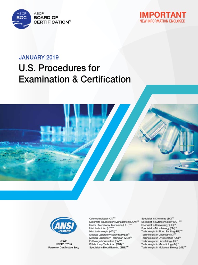 Ascp Boc Us Procedures Book Web | PDF | Medical Laboratory | Course Credit