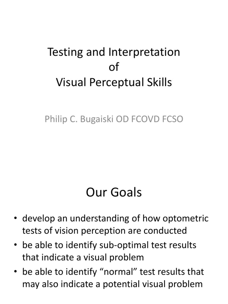 Testing and Interpretation of Visual Perceptual Skills - CVS 2017 | PDF ...