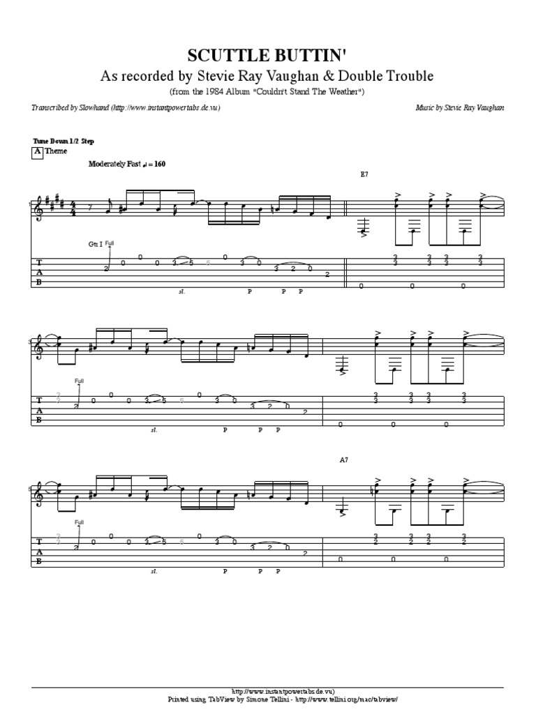 Stevie Ray Vaughan and Trouble - Scuttle Buttin | PDF | Musicians ...