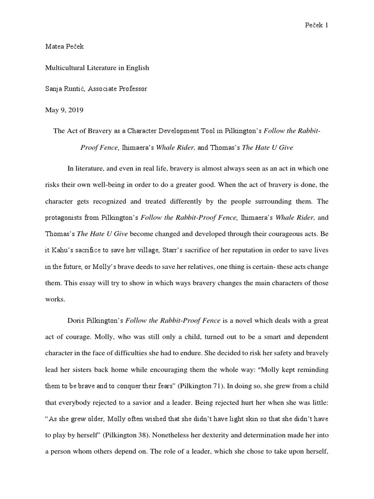 Bravery As A Tool For Character Development | PDF | Courage