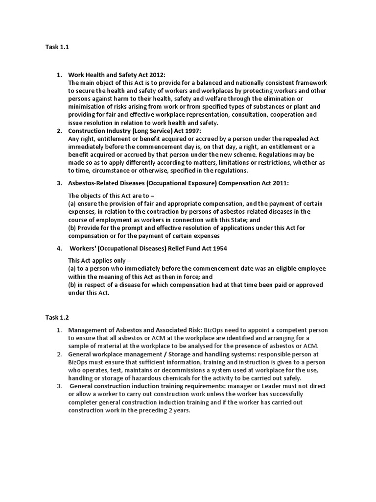 BSBWHS501 Assignment | PDF | Risk Management | Occupational Safety And ...