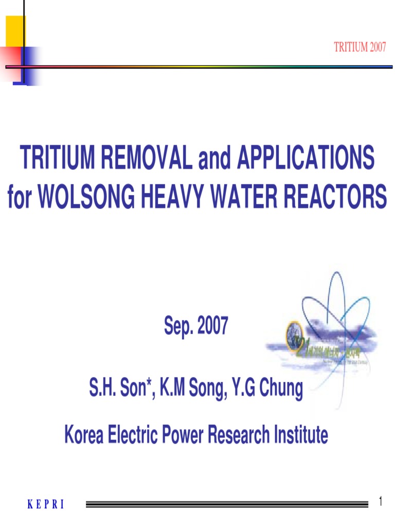 Wolsong Tritium Removal Facility Tritium | PDF | Distillation | Nuclear ...