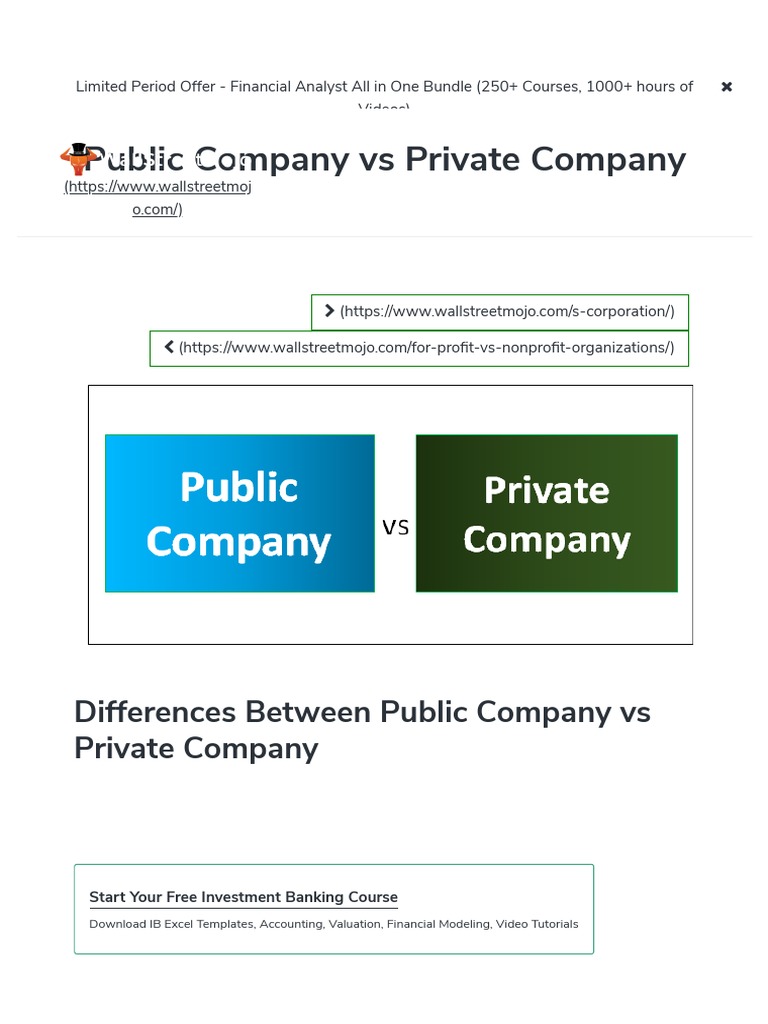 Public and Private Companies | PDF | Public Company | Stocks