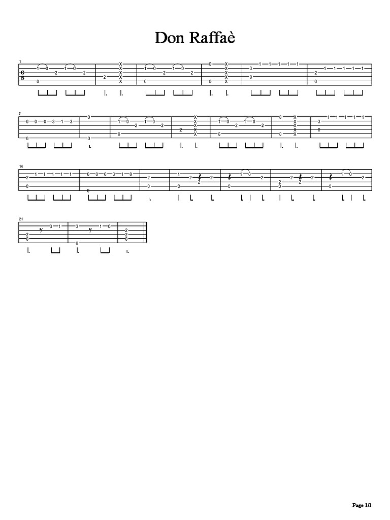 GUITAR TAB Don Raffaè | PDF