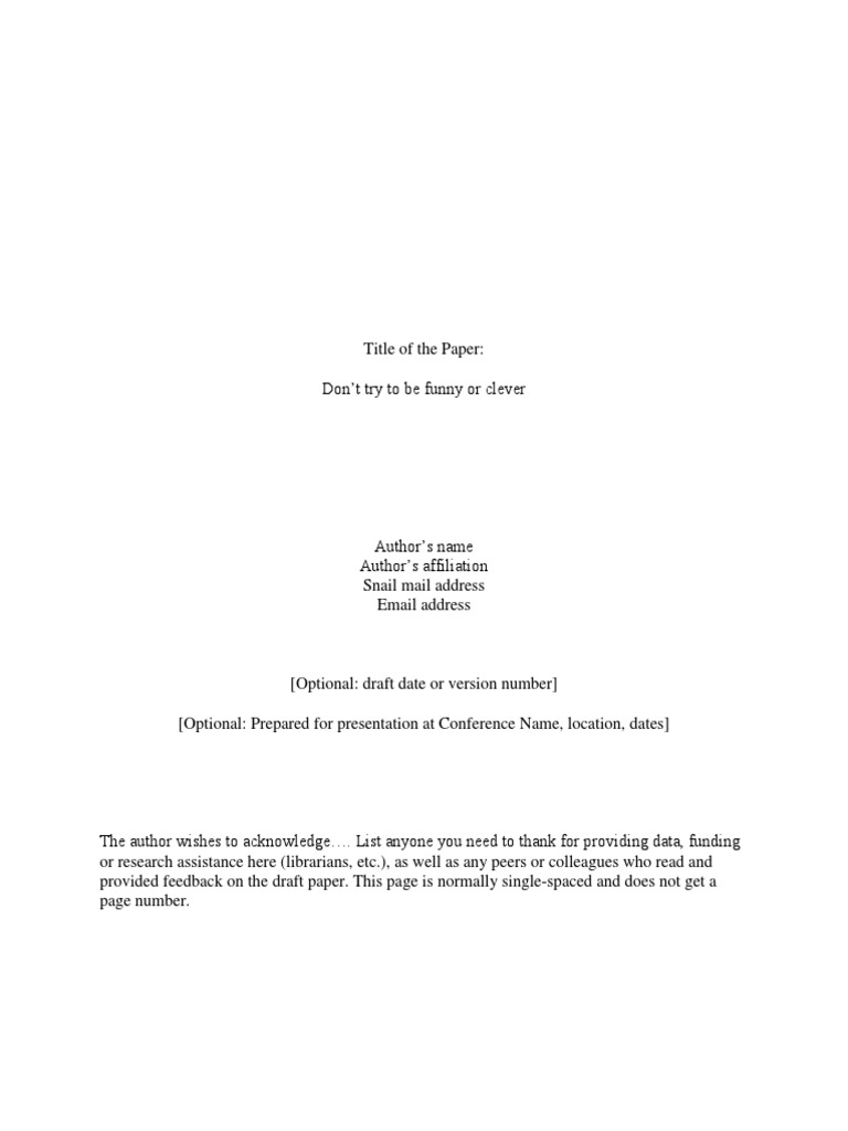 Sample Paper APSA Format | PDF | Paragraph | Typefaces