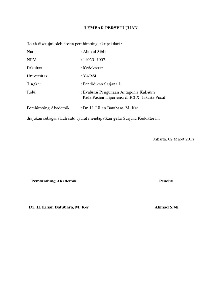 Lembaran Persetujuan Proposal | PDF