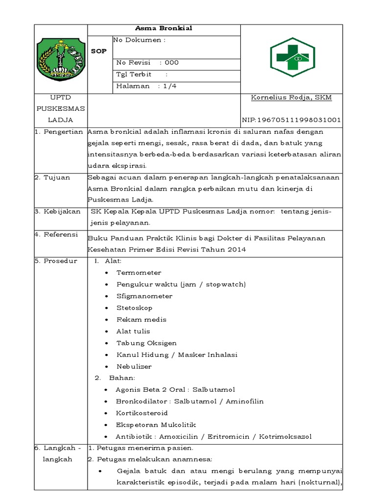 SOP Asma Bronkial | PDF