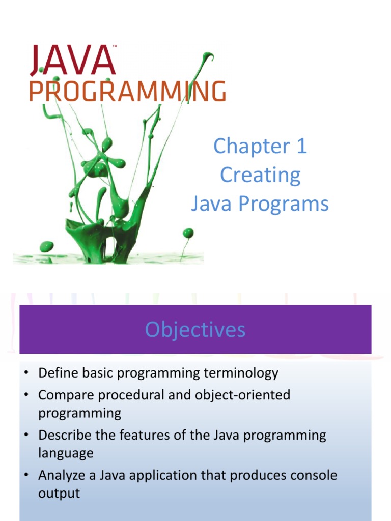 Chapter 1 Java Csc60a | PDF | Object Oriented Programming | Programming ...