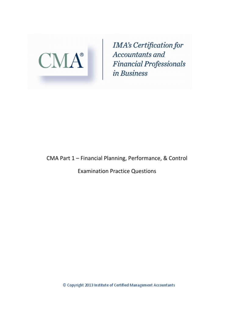 Questions For CMA Candidate | PDF | Internal Control | Audit