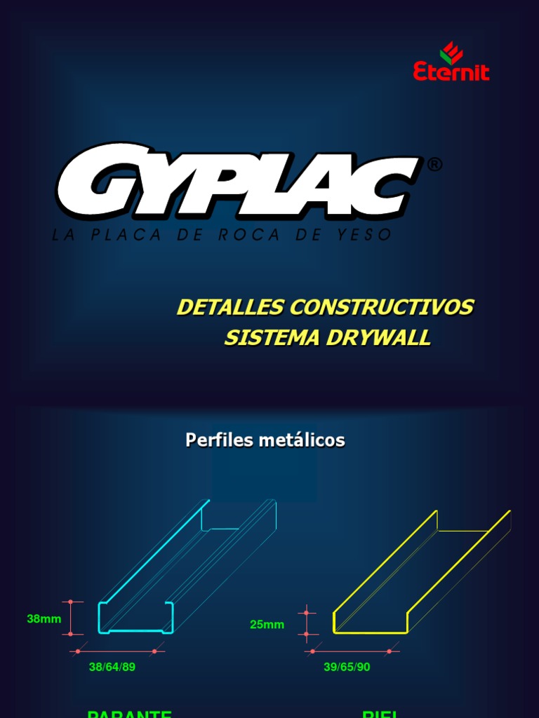 Instalación de Placas Gyplac en Drywall | PDF | Tornillo | Materiales ...